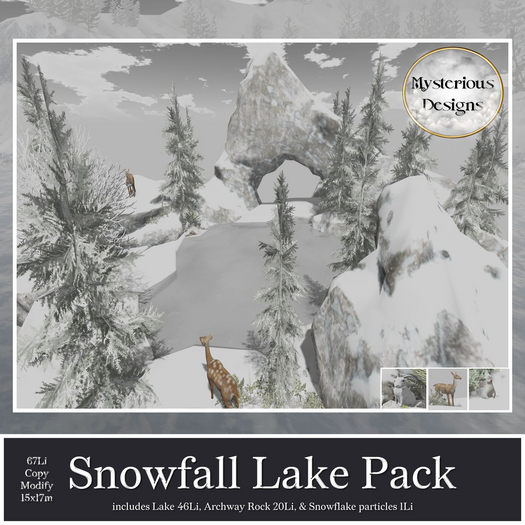 Second Life Marketplace - Mysterious Designs - Snowfall Lake Pack